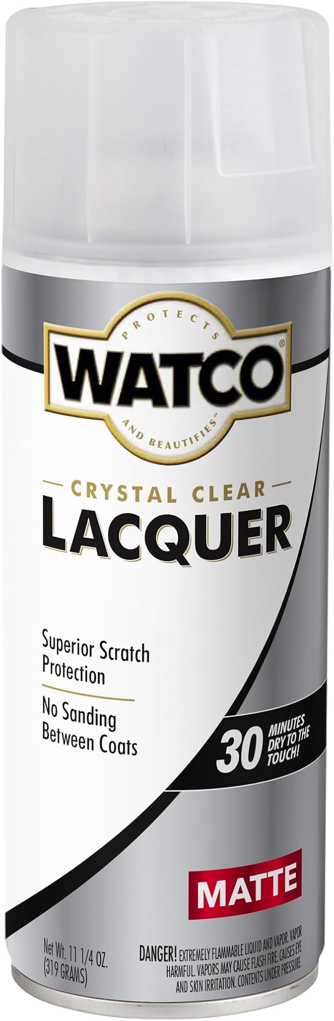 Watco 330122 Lacquer Clear Wood Finish Spray, 11.25 oz, Clear Matte ...