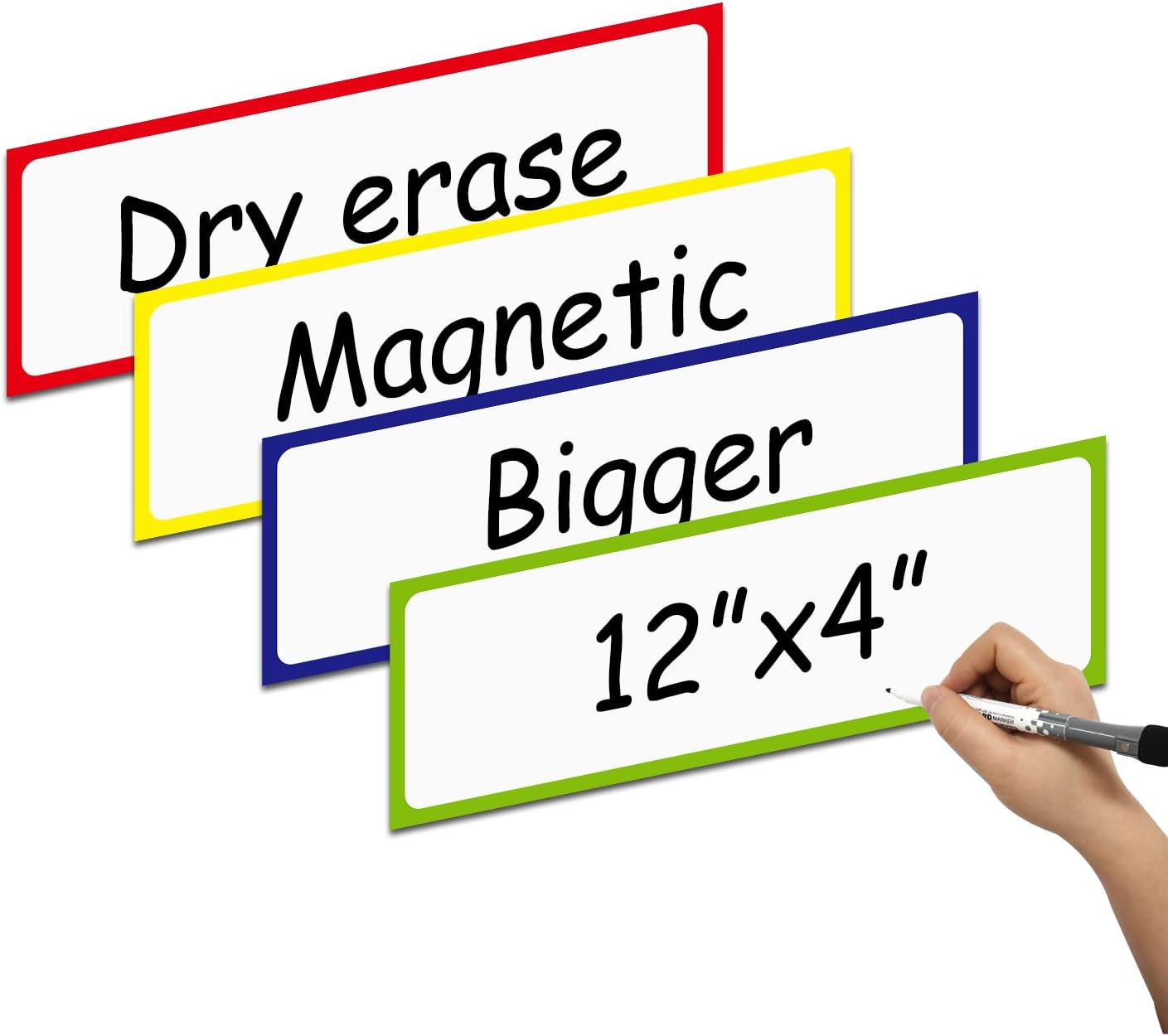 Amazon.com : MVISUAL Magnetic Dry Erase Labels Larger 12"x 4", Big Dry ...