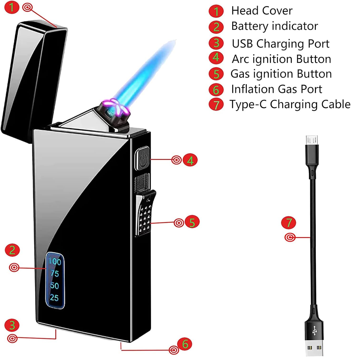Arc Lighter and Butane Lighter 2 in 1, Jet Flame Torch Lighter ...