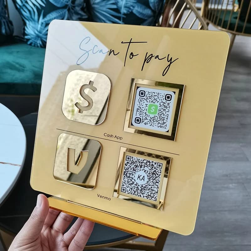 Scannable QR Code Sign, Table QR Code Stickers for Business ...