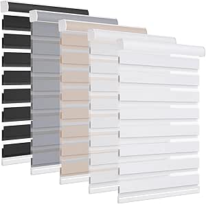 Changshade Zebra Blinds Cordless for Windows Custom Size, Blackout Zebra Roller Shades for ...
