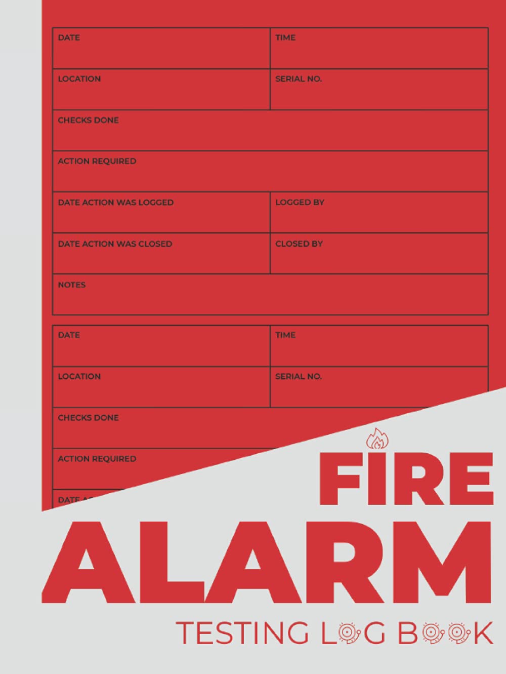 Fire Alarm Testing Log Book: Large Hardcover & Hardback Fire Alarm Test ...