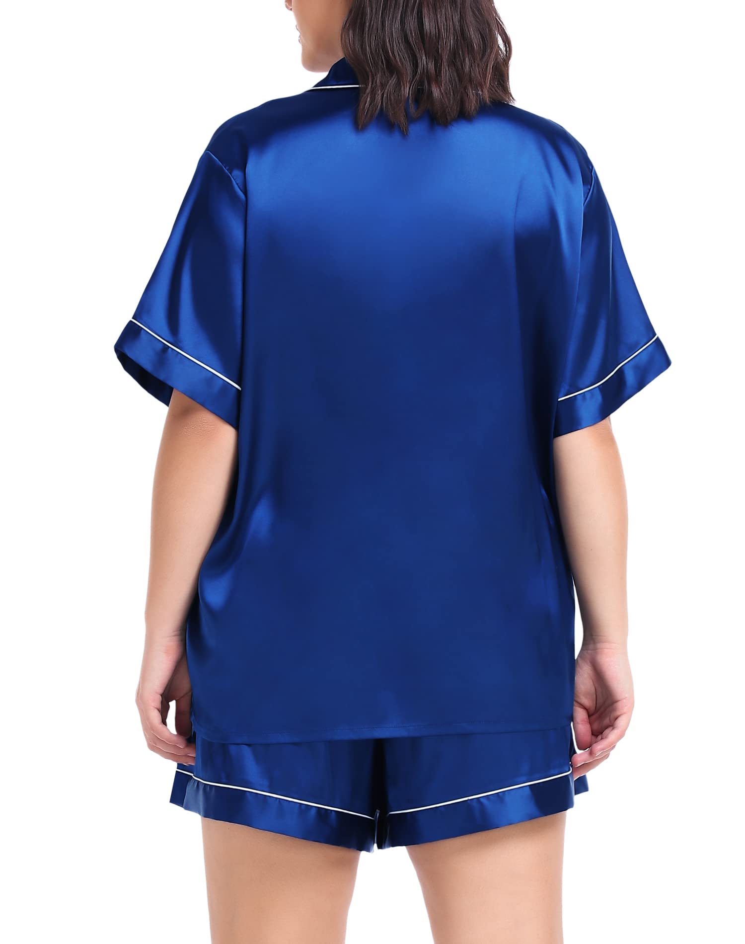 Snapklik.com : Women Satin Pajamas Plus Size Pajama Set Silk Pajamas ...