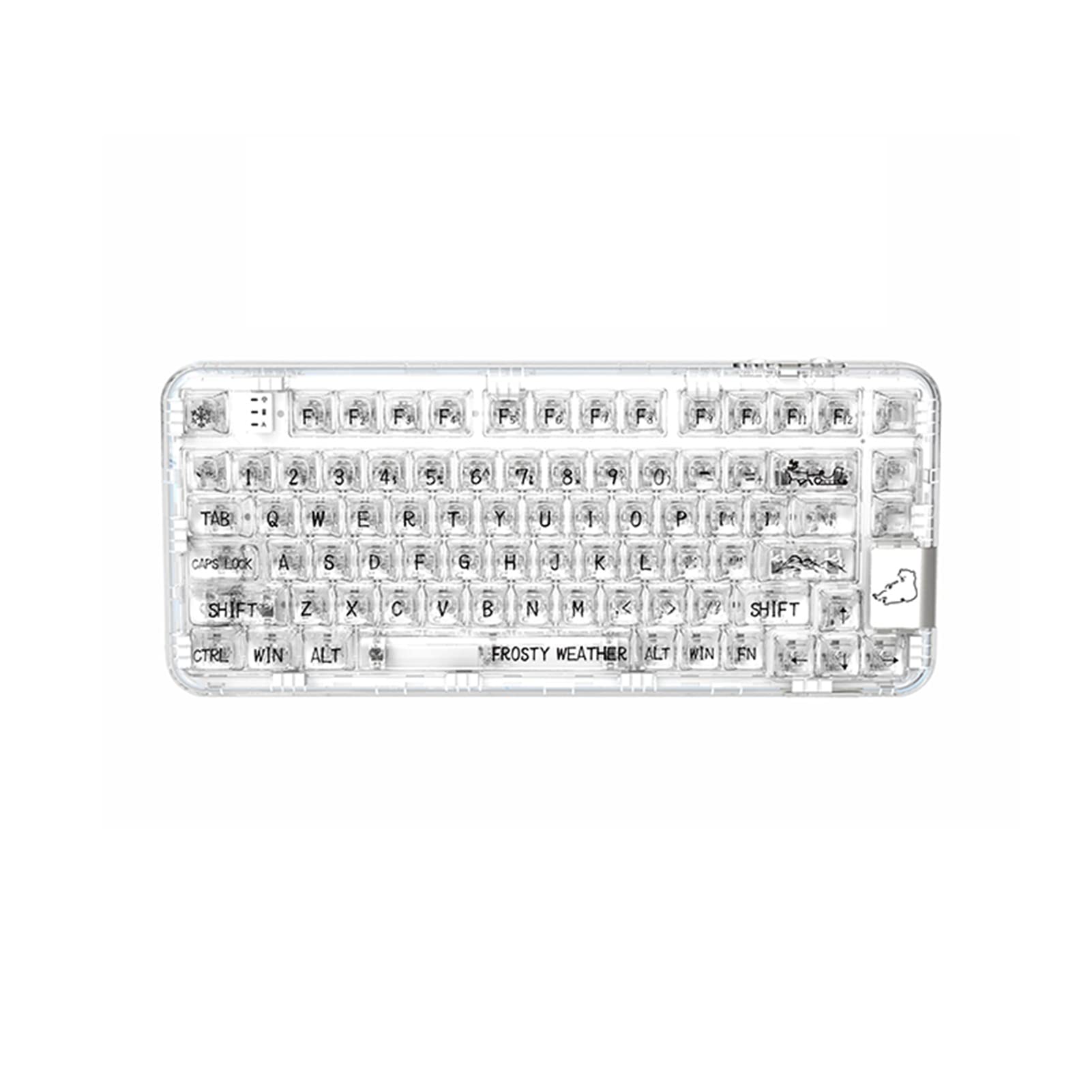 Buy Transparent mechanical keyboard, seal 75% layout, hotswap RGB 3 ...