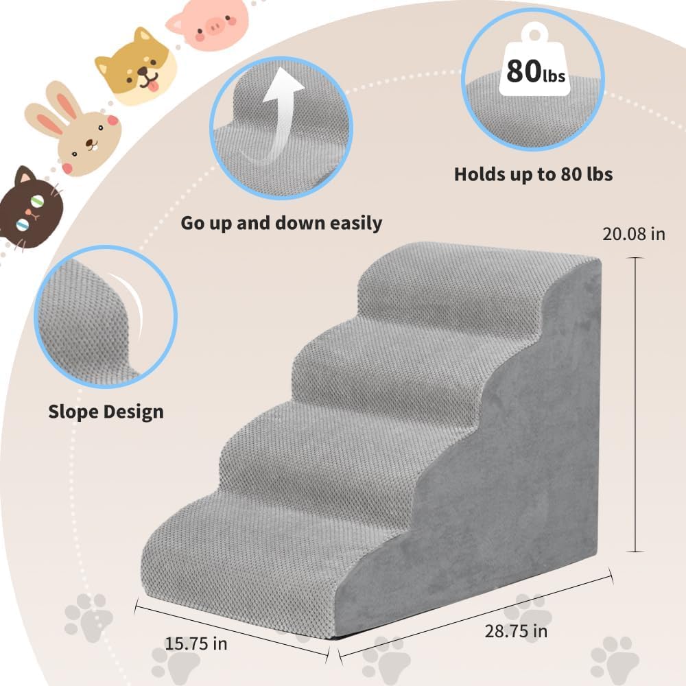 Snapklik.com : SMONTER Dog Stairs To Bed And Coach-Foam Pet Steps For ...