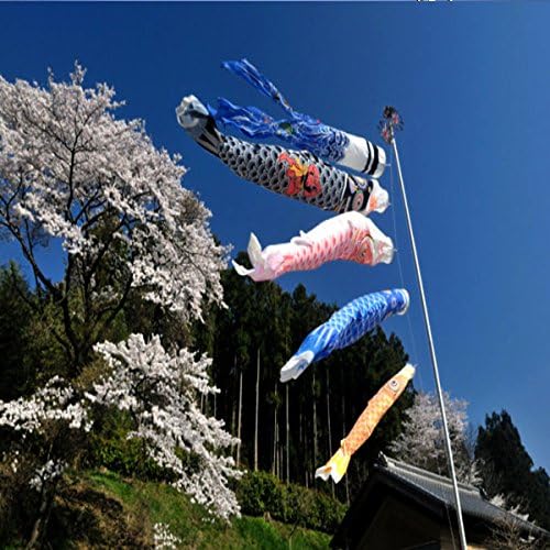 1 Set of 5 Japanese Flag Carp Banners Windsock Sailfish Koinobori Wind ...