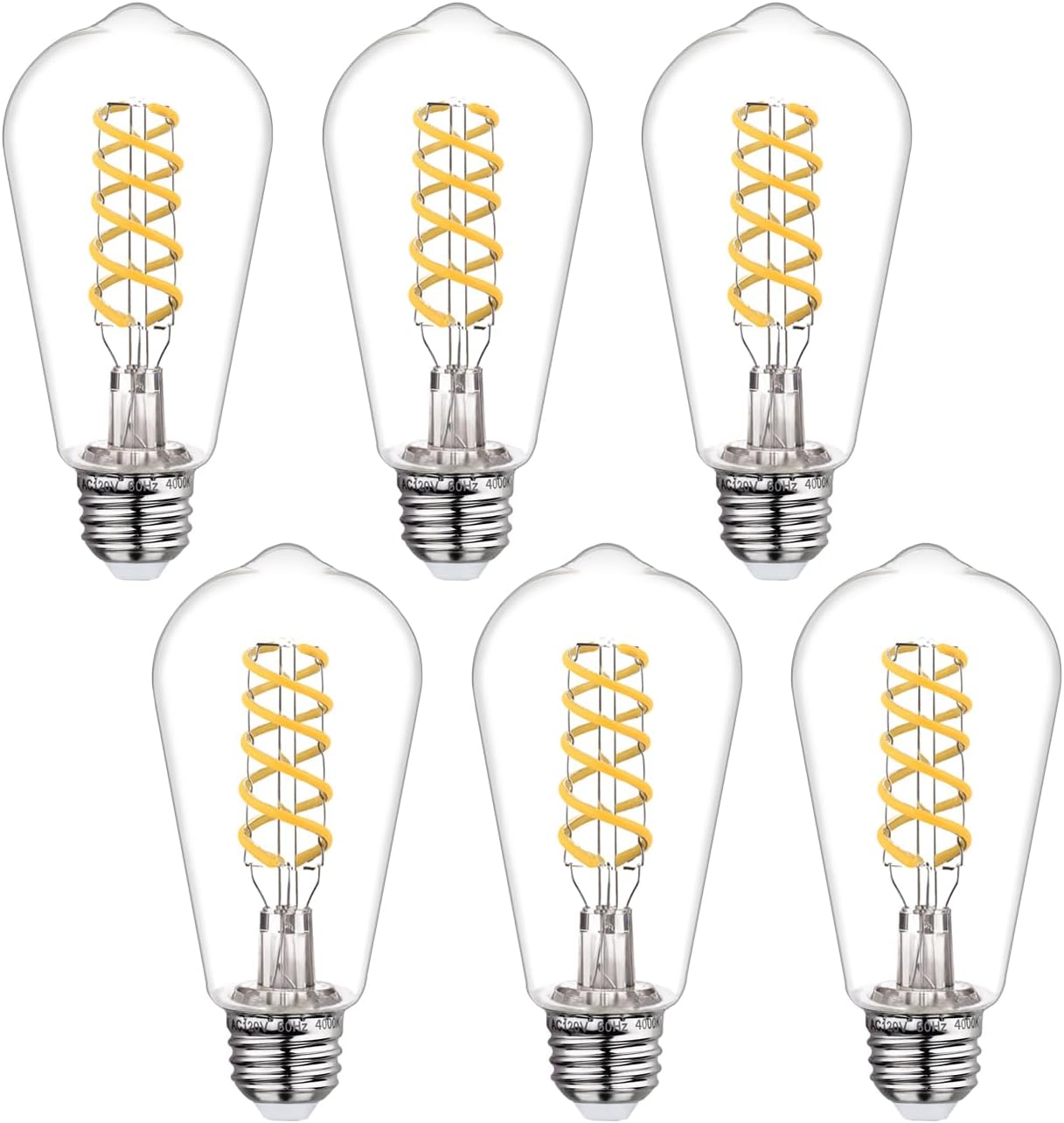 Dimmable ST58 LED Edison Bulbs, 4.5W Equivalent to 40W Vintage Light ...