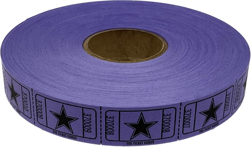Amazon.com : The Ticket Gurus-roll of 2000 Purple Star Tickets Single ...