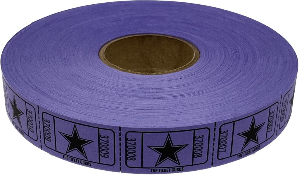 Amazon.com : The Ticket Gurus-roll of 2000 Purple Star Tickets Single ...