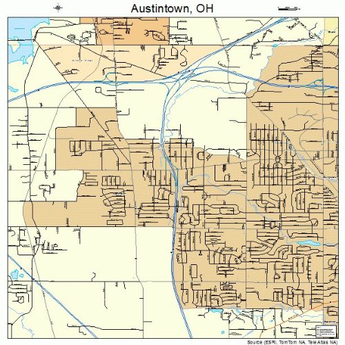 Amazon.com: Large Street & Road Map of Austintown, Ohio OH - Printed ...
