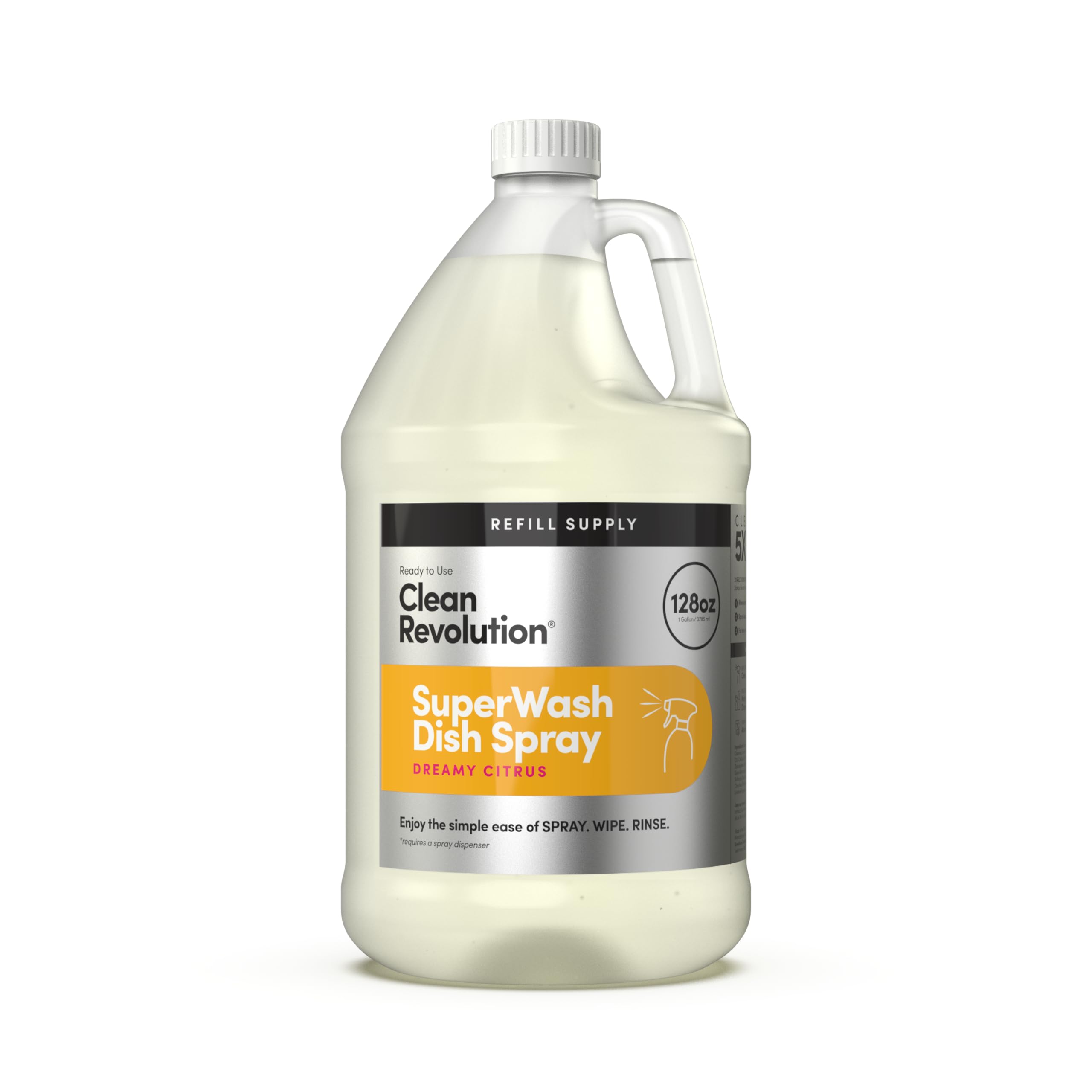 Amazon.com: Clean Revolution SuperWash Dish Soap Spray 128oz Refill ...