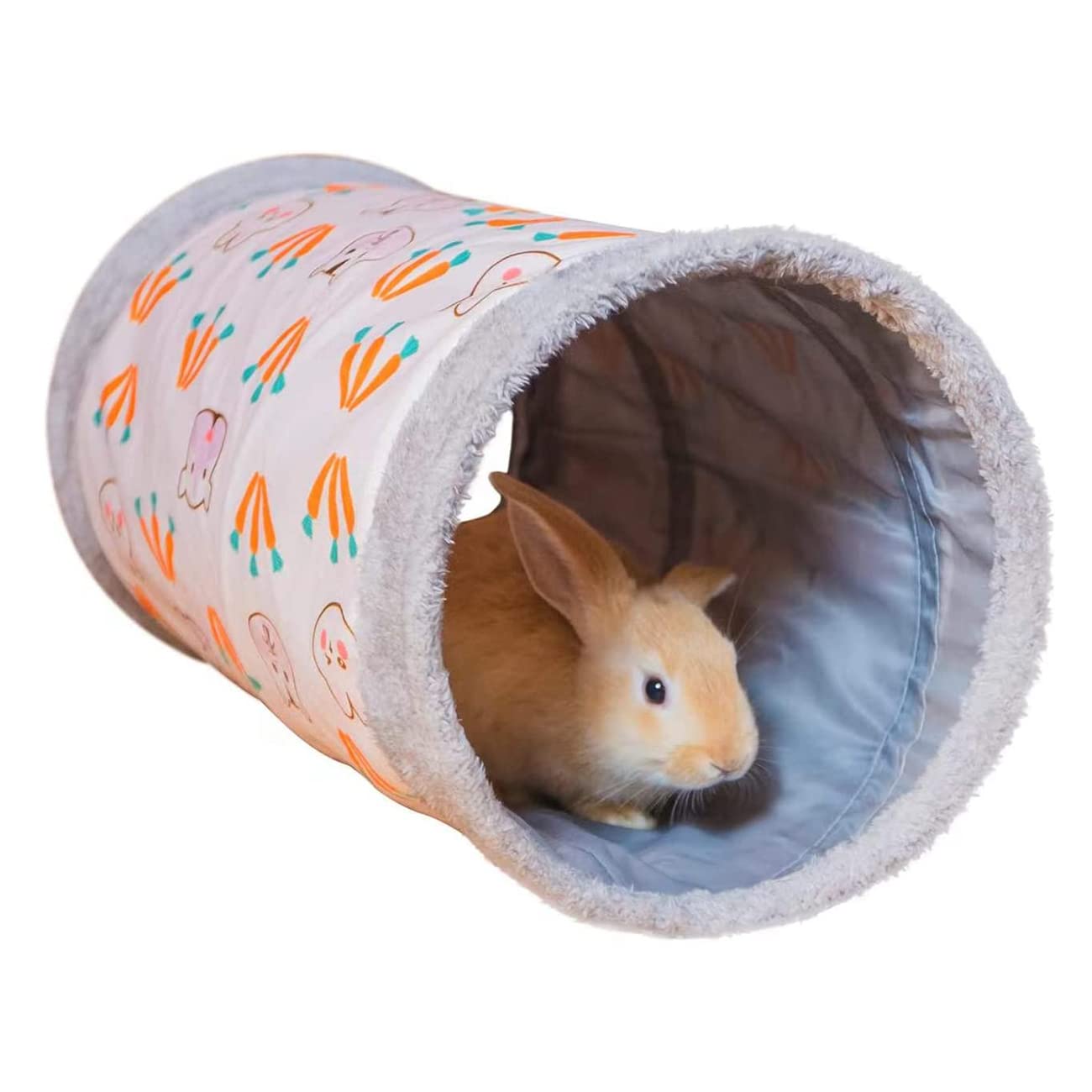TeTupGa Suede Rabbit Cat Tunnel Tube, Large Collapsible Crinkle Guinea ...