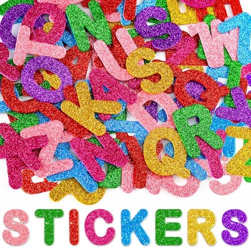 Amazon.com: 448 Pcs Letter Stickers Glitter Foam Alphabet Stickers,1.5 ...