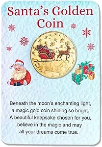 Amazon.com: Santa Gold Coins for Christmas Eve Boxes, Christmas ...