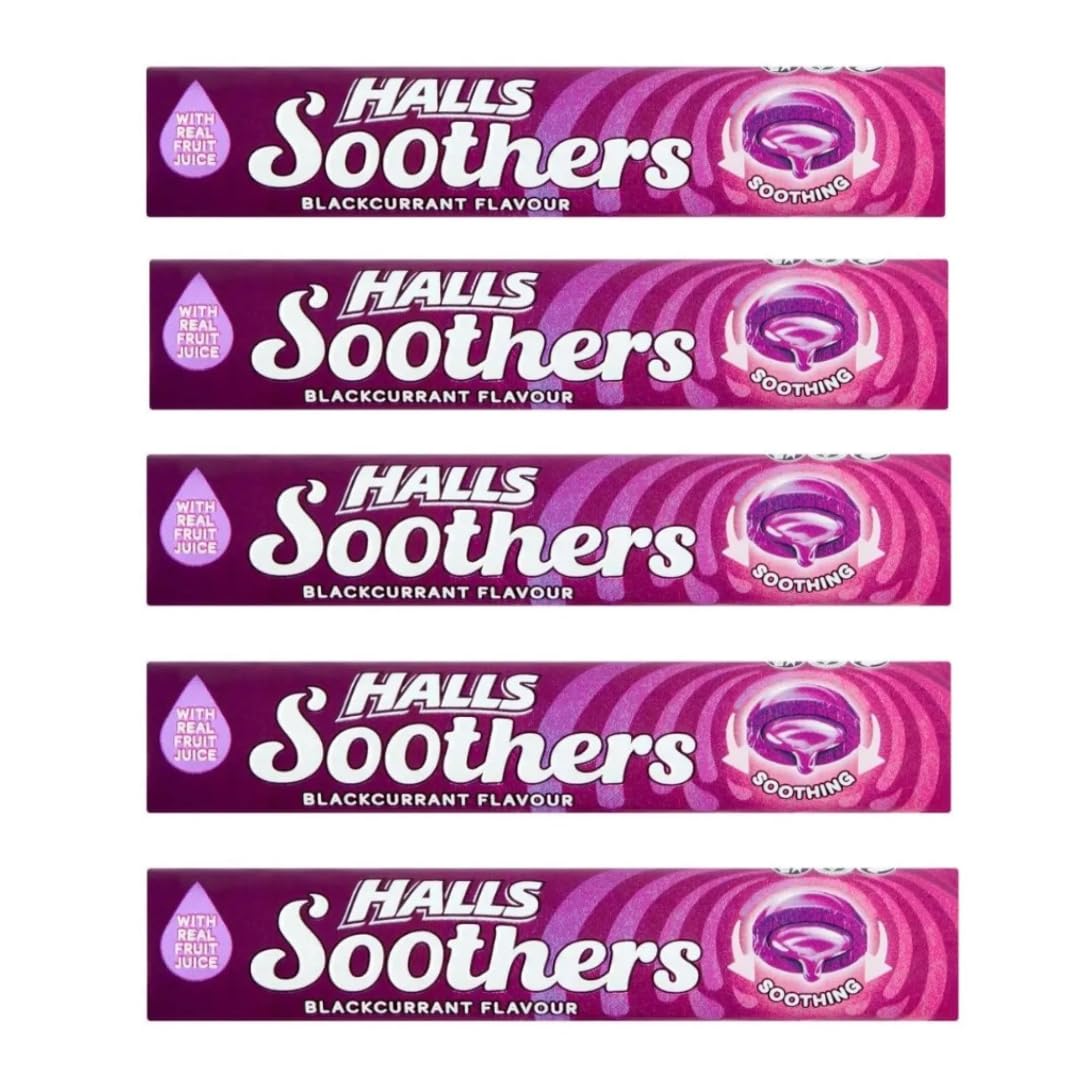 Halls Soothers Blackcurrant 45g Bars (Pack of 5) Multipack - Sore ...