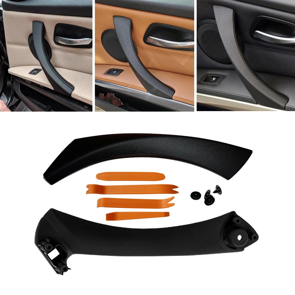 Amazon.com: Black Right Front Side interior Door Panel Handle and Door ...