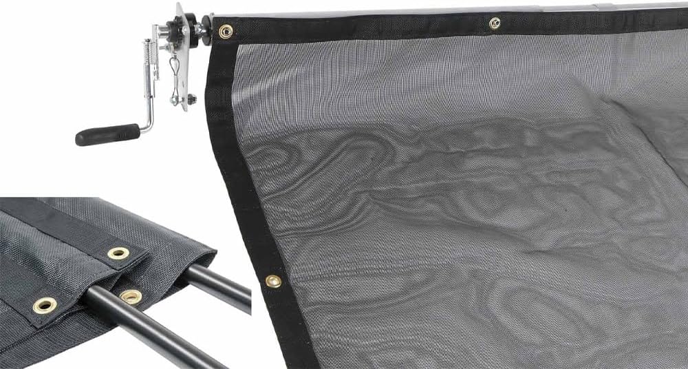 Hand Crank 6'6" X 12' Tarp Roller Kit with Mesh Tarp for Dump Truck or ...