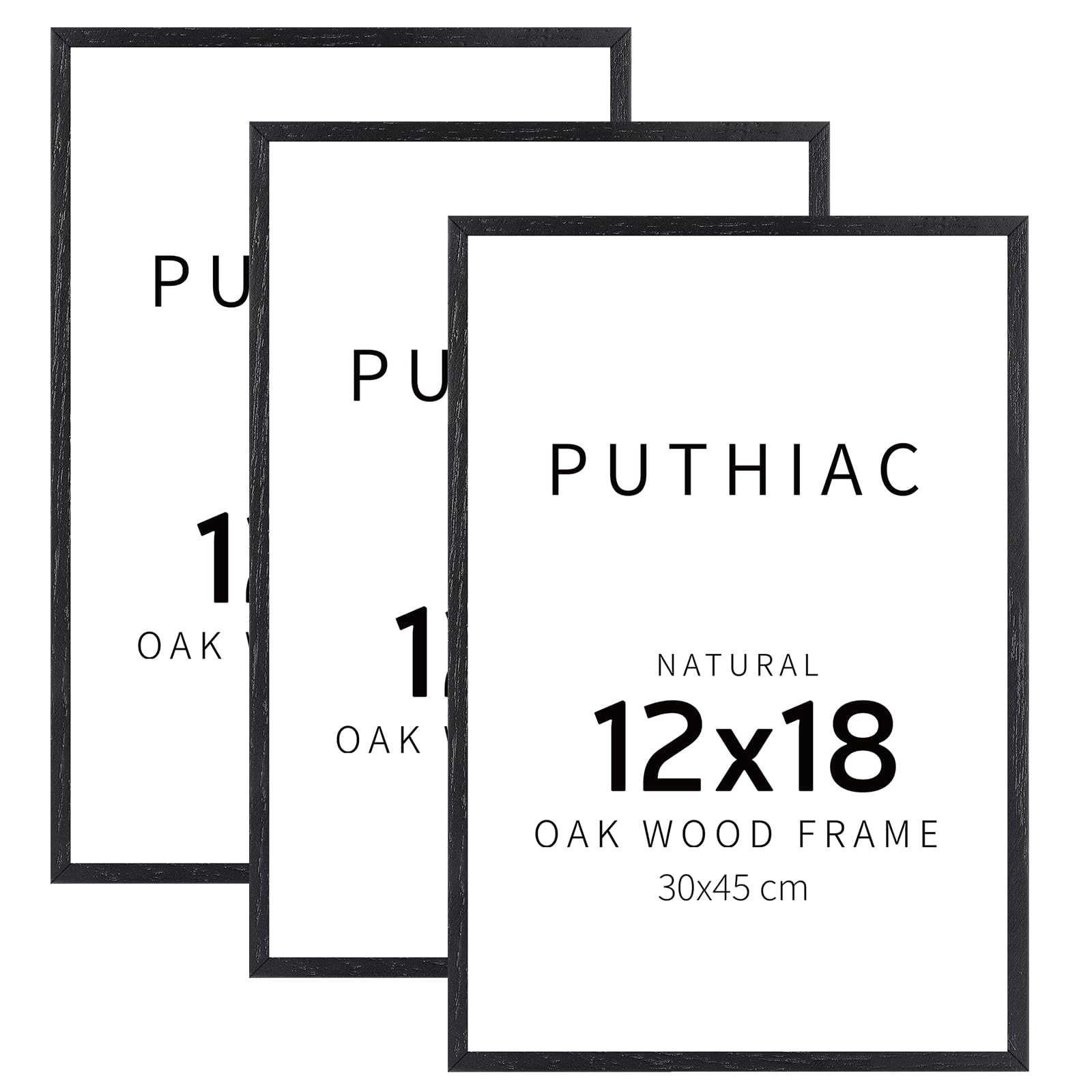 puthiac 12x18 Black Oak Wood Picture Frame - Minimalist 12x18 Poster ...