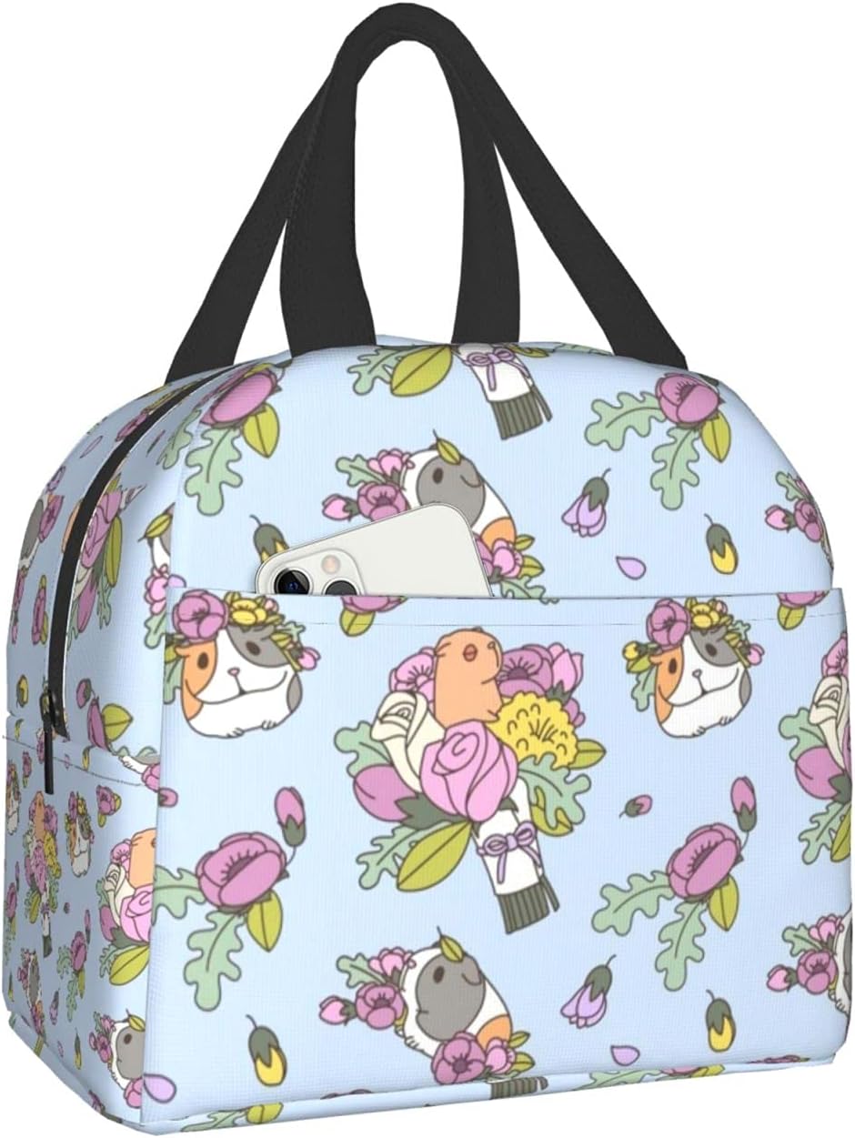 Flowers and Guinea pig Lunch Box Insulated Lunch Boxes Waterproof Lunch ...