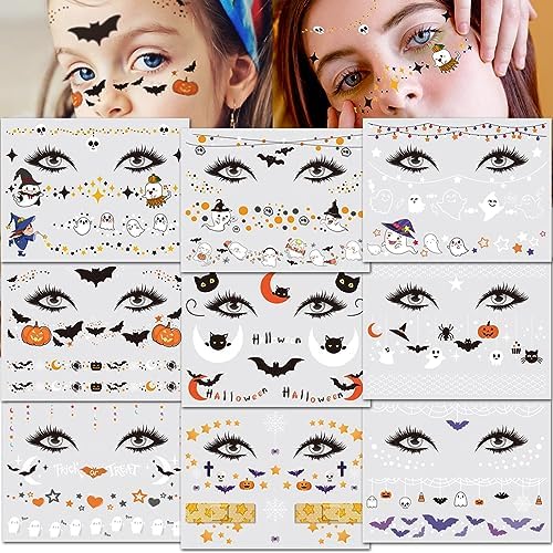 Amazon.com : CHARLENT Halloween Face Temporary Tattoos for Kids ...