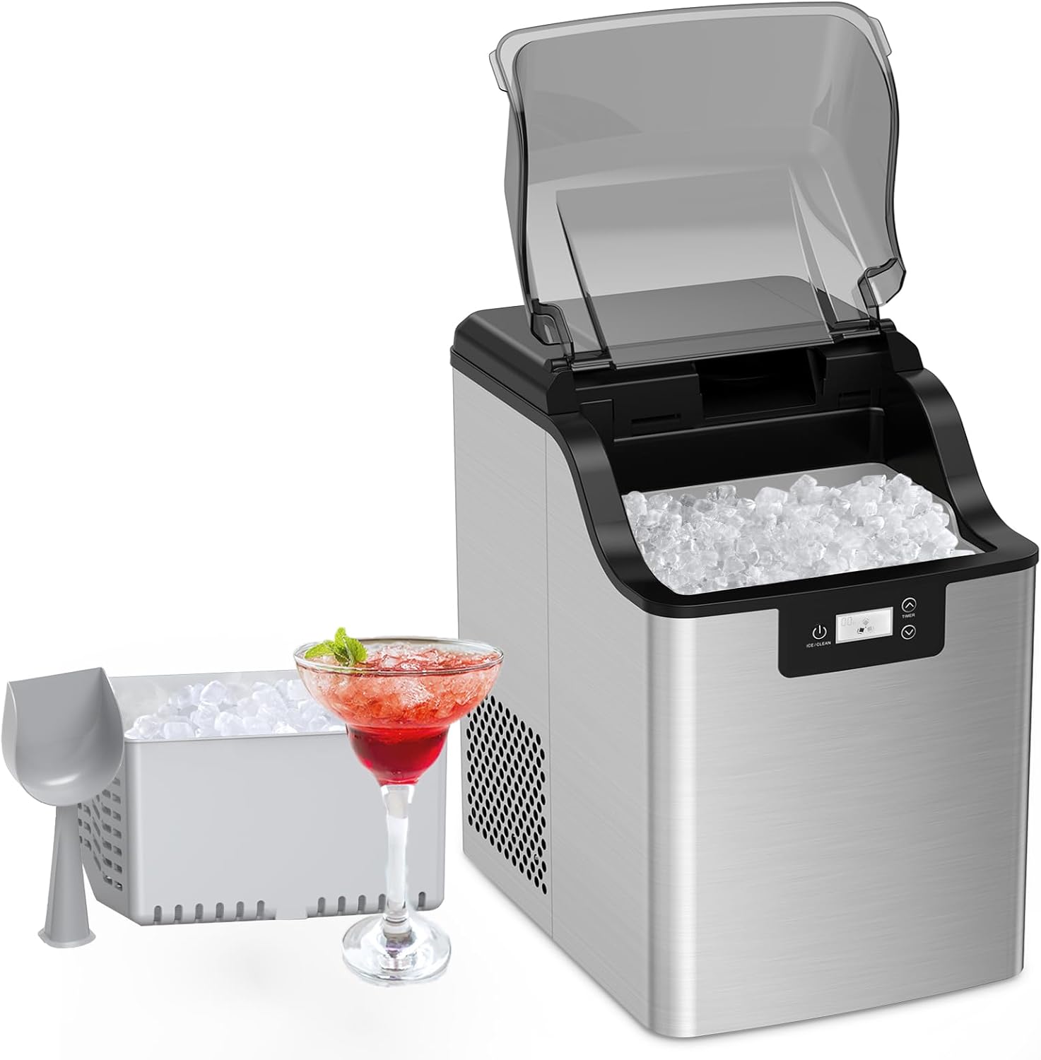 Nugget Ice Makers Countertop, Portable Countertop Ice Maker Machine ...