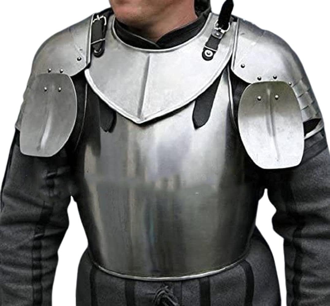 Amazon.com: Combat Pauldrons Gorget Medieval Armor LARP Armor Fantasy ...