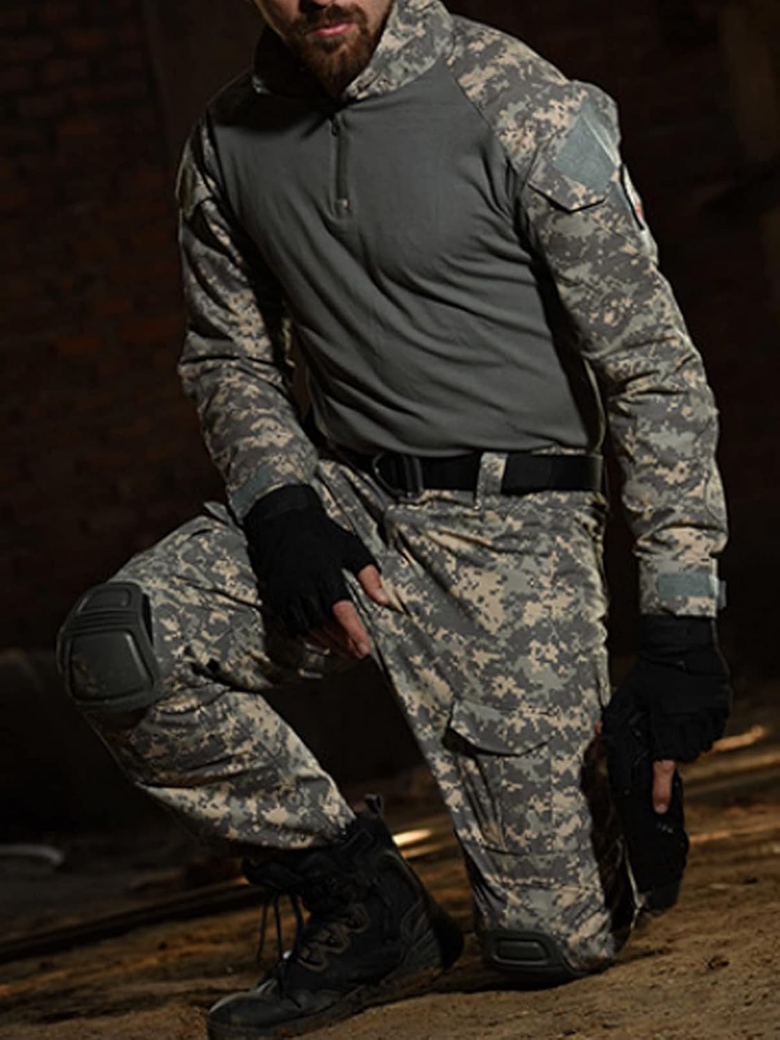 Amazon.com: HARGLESMAN Men's Tactical Military Suits Long Sleeve ...