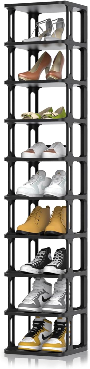 Tall Shoe Rack Front Door Entrance, Free Standing Narrow Shoe Rack ...