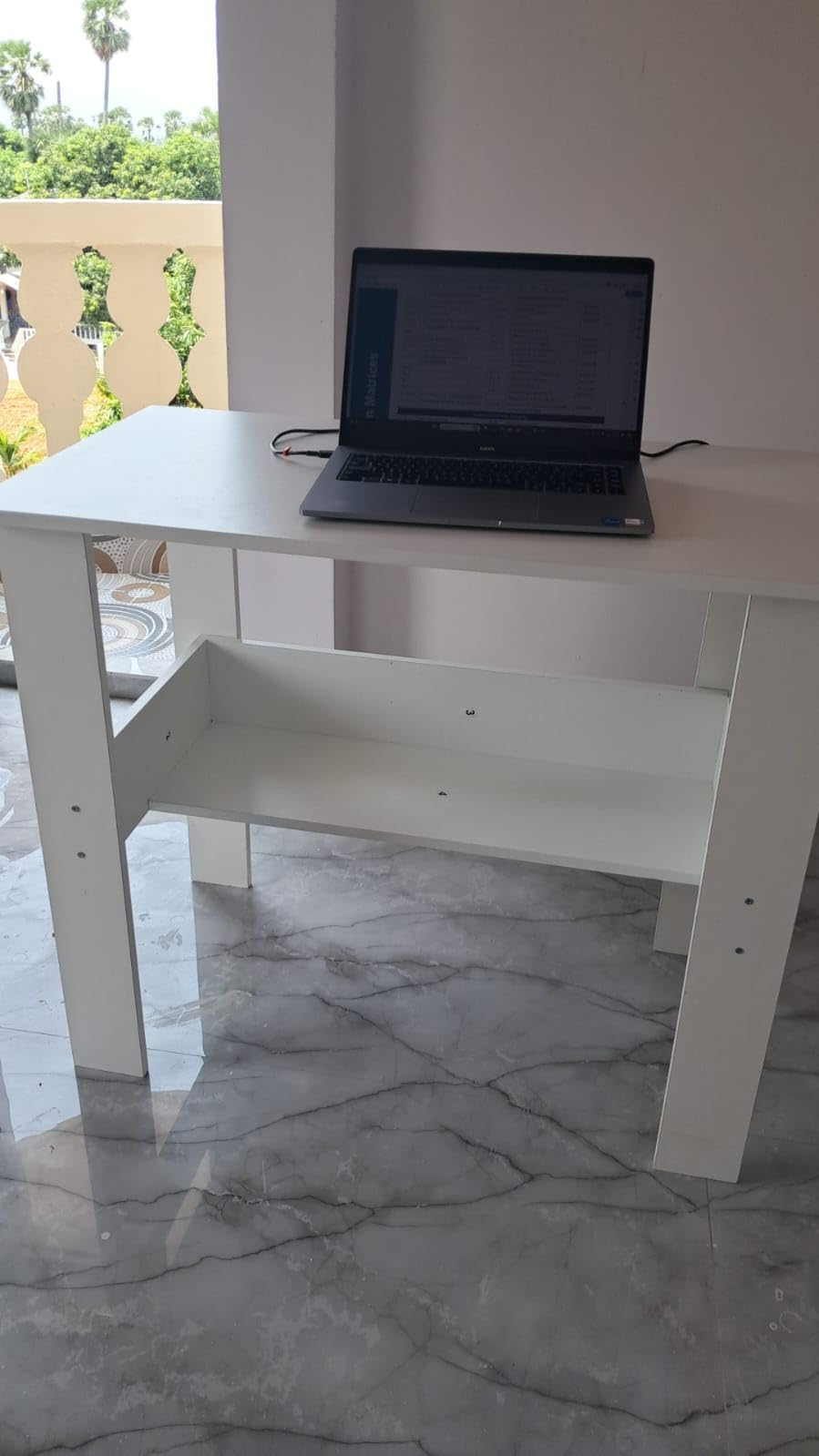 EKRON Engineered Wood (ST-004/Light Oak) Computer Desk with One Tier ...