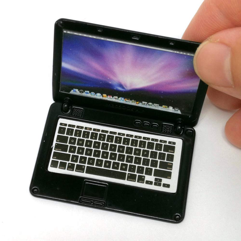 Amazon.com: Mini Alloy Computer Doll House Figurines Decor Crafts ...