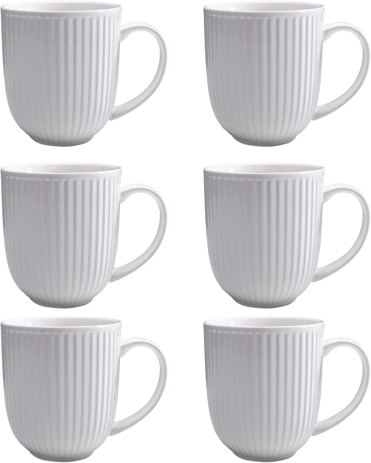 Amazon.com: ZAROCRUS White Coffee Mugs Set of 6, 16 oz Porcelain Coffee ...