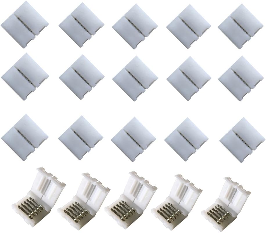 Amazon.com: LitaElek 20pcs RGBW LED Strip Connector 5 pin 10mm Wide ...