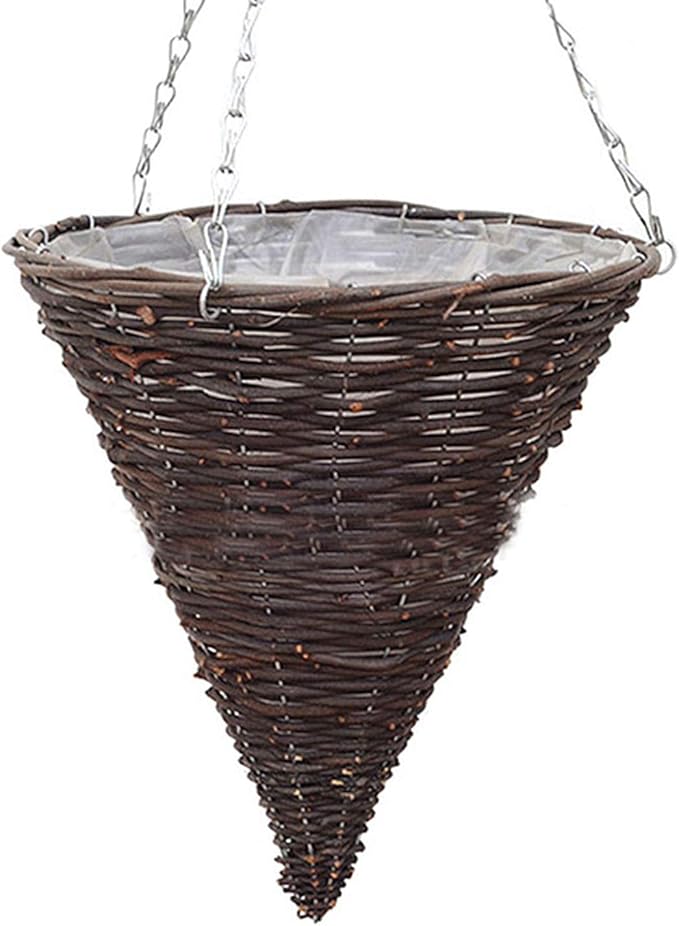 Amazon.com: ZMHS 5 Pcs Handmade Woven Cone Hanging Basket, Natural ...