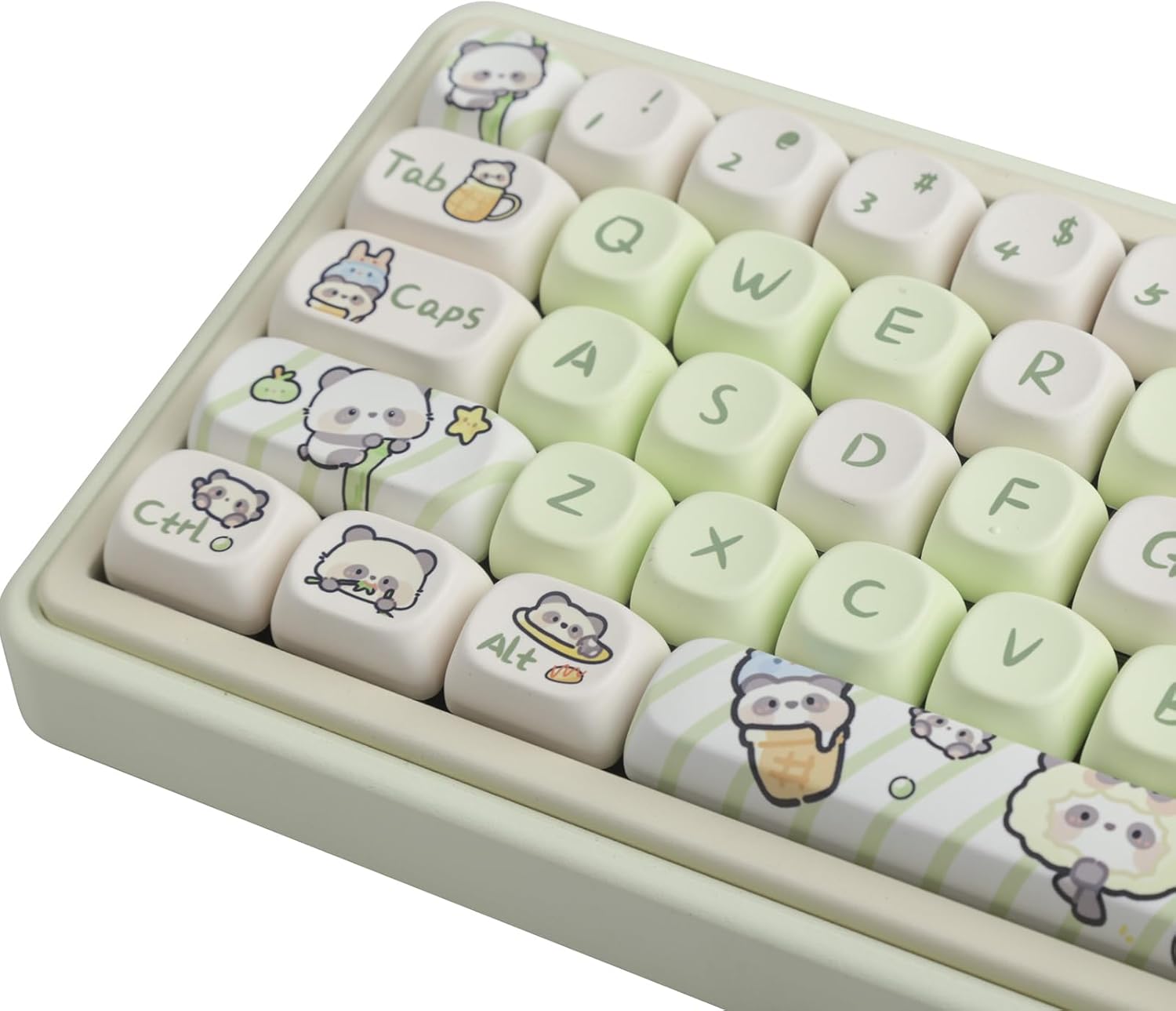 Keycaps MOA Profile Cute140 Keys Green Panda PBT DYE-SYB Keycap for Mx ...