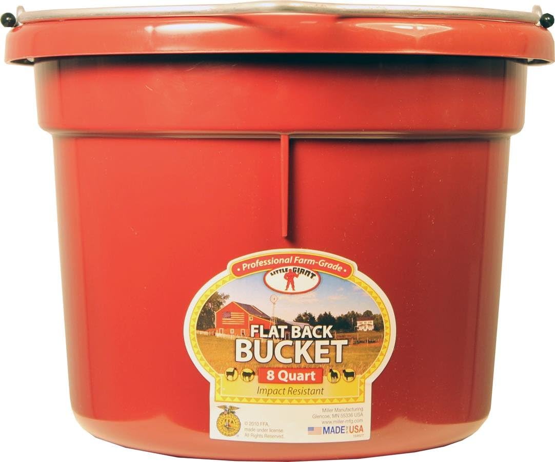 Amazon.com: Little Giant® Flat Back Plastic Animal Feed Bucket | Animal ...