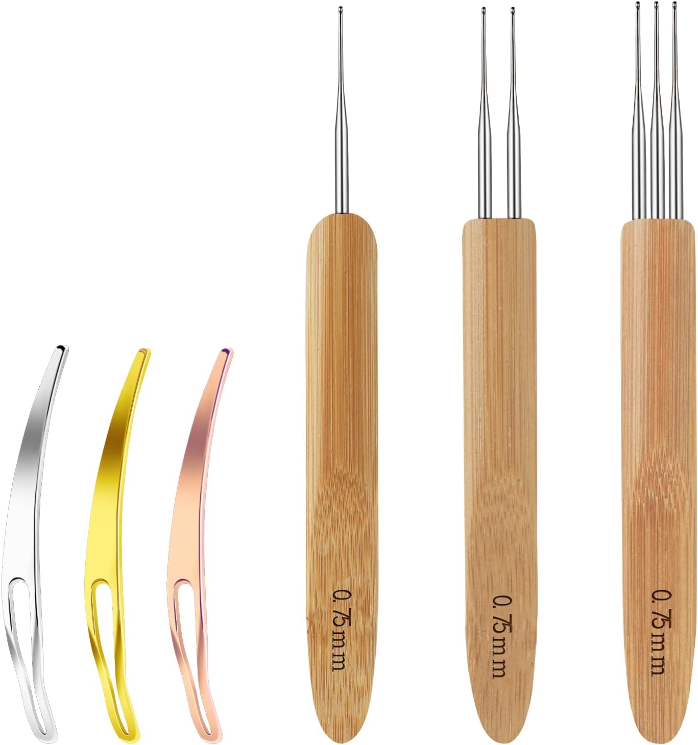 Amazon.com: Dreadlock Crochet Hook Tool Set - Includes Single, Double ...