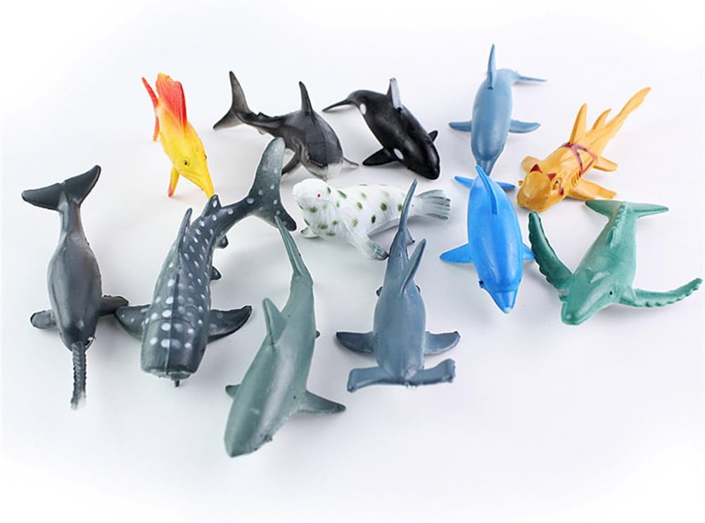 TOYMYTOY Sea Animal Toys, 24 Pack Plastic Ocean Creature Bath Pool Toys ...