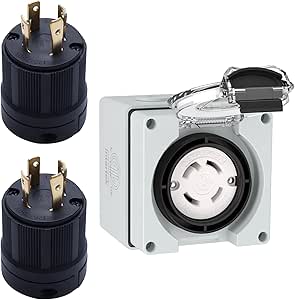 Amazon.com: Muelnmey Caja de salida de corriente de 30 amperios 125/250 voltios NEMA L14-30C ...