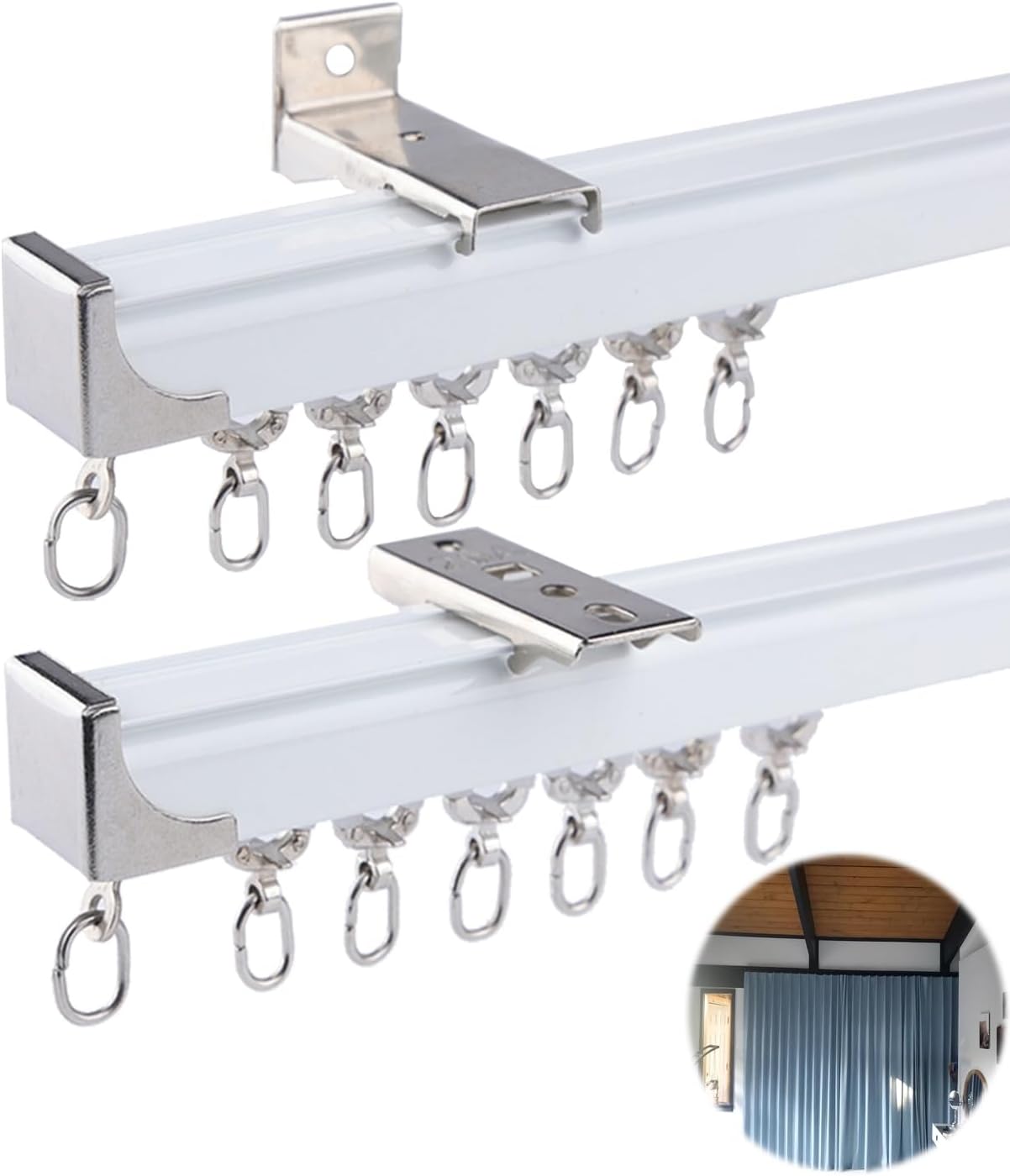 Amazon.com: Aluminum Alloy Curtain Track with Metal Wheeled,Rail ...