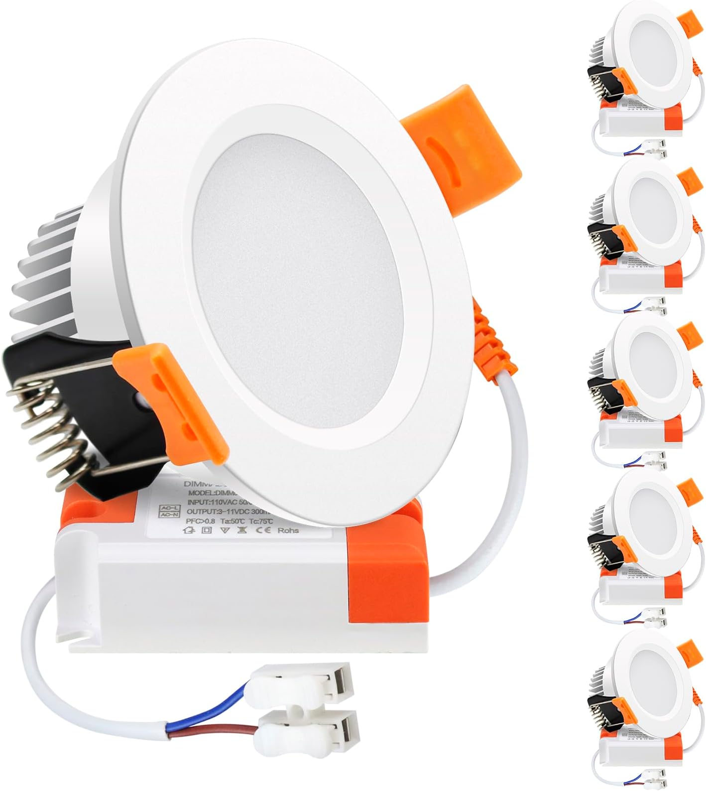 Commercial Electric 5/6 in. Matte White Integrated LED Recessed Trim 5 ...