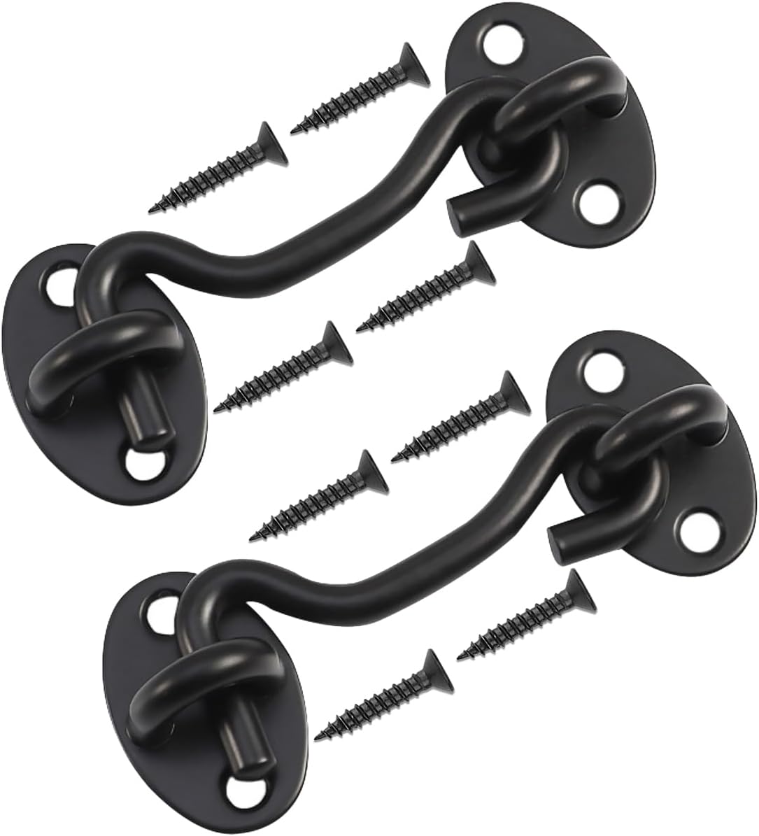 Amazon.com: Barn Door Lock Gate Latch - 2 Pack 4 Inch Black Hook and ...
