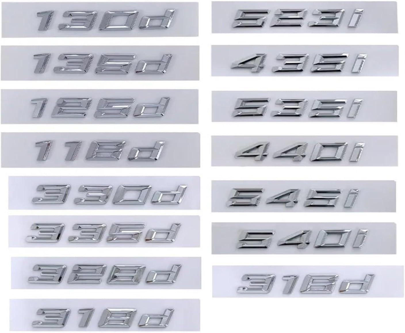 Lettere ABS 3D compatibili con il logo dell'auto 118d 220d 316d 318d ...