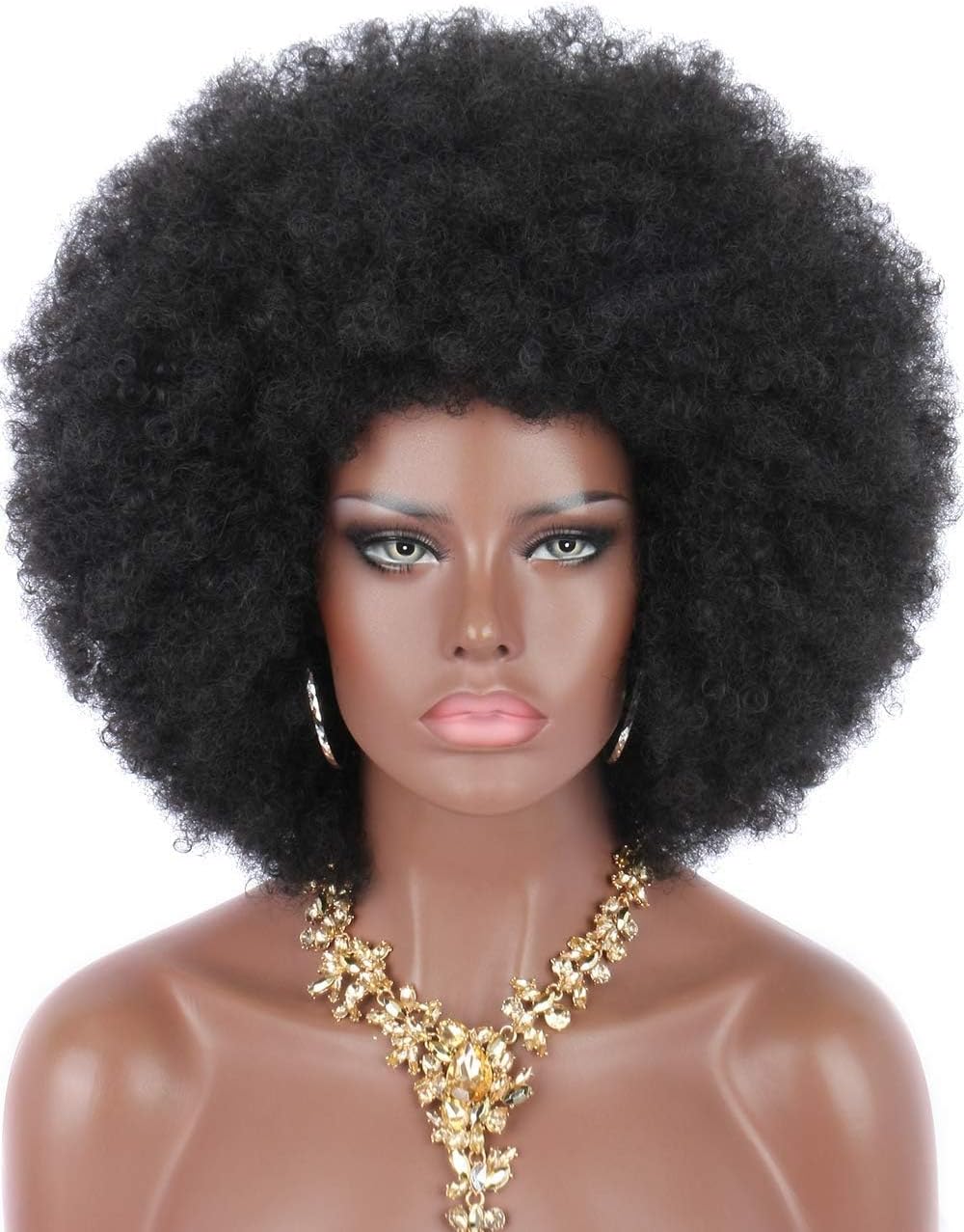 Amazon.com : MYCNIMY Afro Wigs for Black Women 70s Afro Curly Wigs Soft Natural Looking Fluff ...