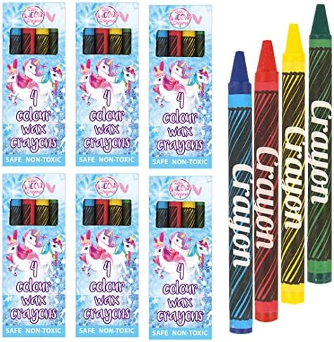 Kids Mini Wax Crayons Party Bag Fillers/Favours (Unicorn Crayons, 15 ...