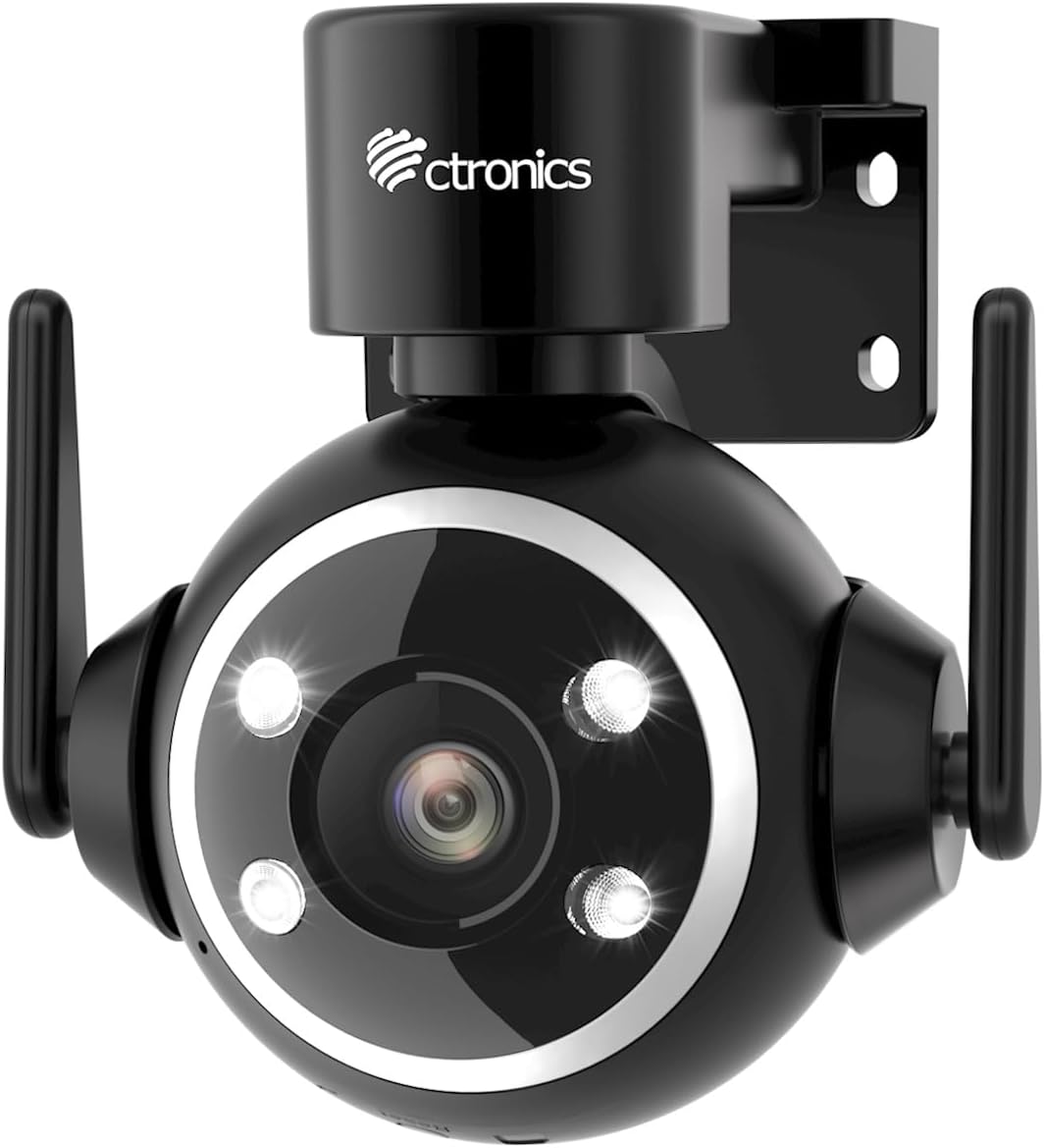 ctronics Überwachungskamera Aussen WLAN 2,4GHz, 360° PTZ IP Kamera ...