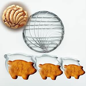 Amazon.com: Concha Stamp And Pig Cookie Cutter Mexican 4pc Set, Conchas ...
