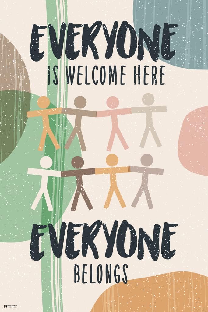 Amazon.com: Diversity Poster Everyone Is Welcome Here Everyone Belongs ...