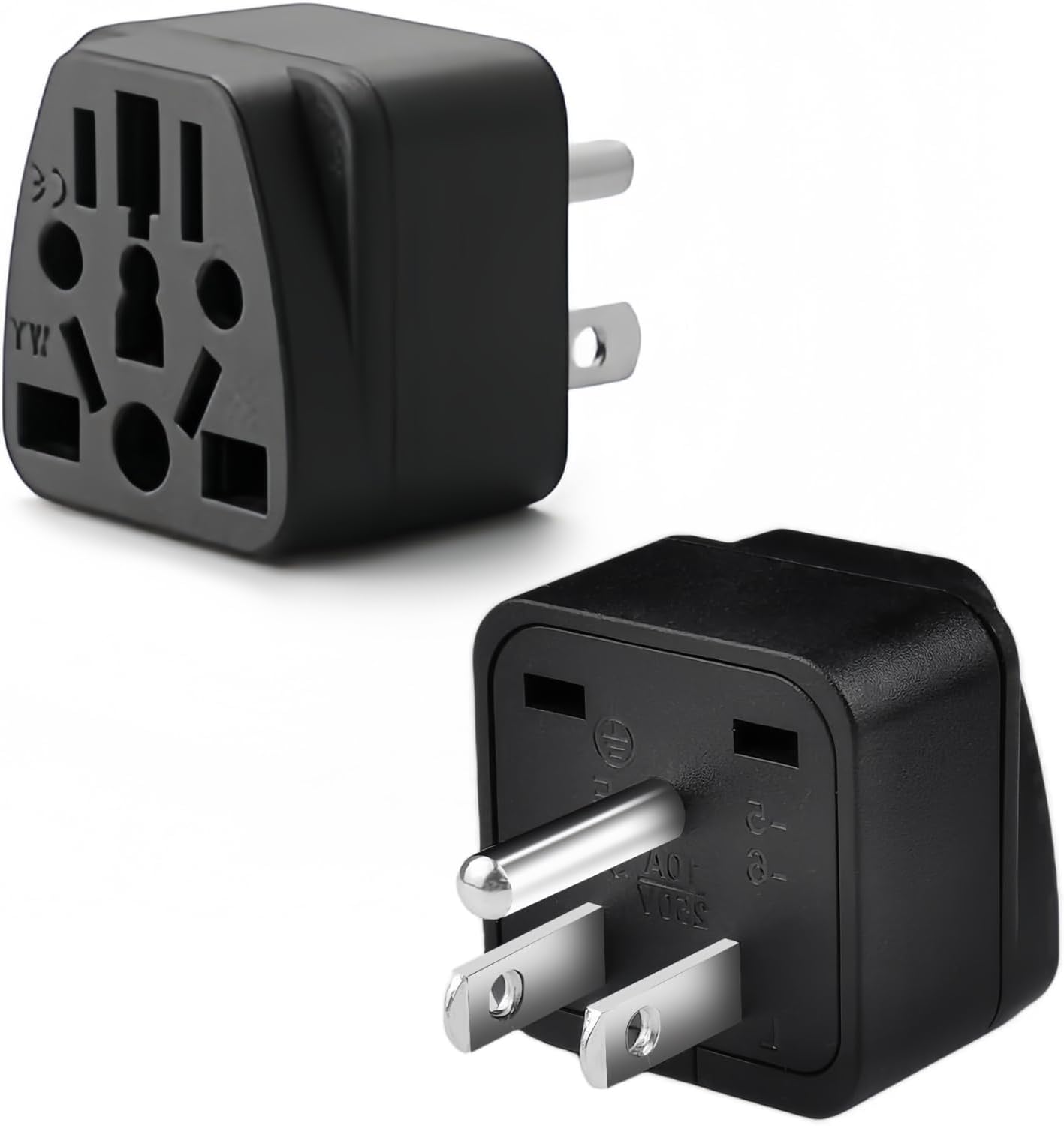 Amazon.com: 2PCS Black Socket Plug Adapter Europe EU Euro to US Travel ...