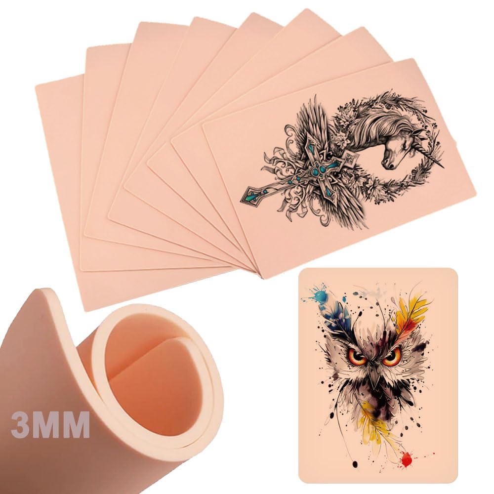 Amazon.com: 8PCS Fake Practice Skin 3MM - Gakonp 8PCS Tattoo Skin 8×6 ...