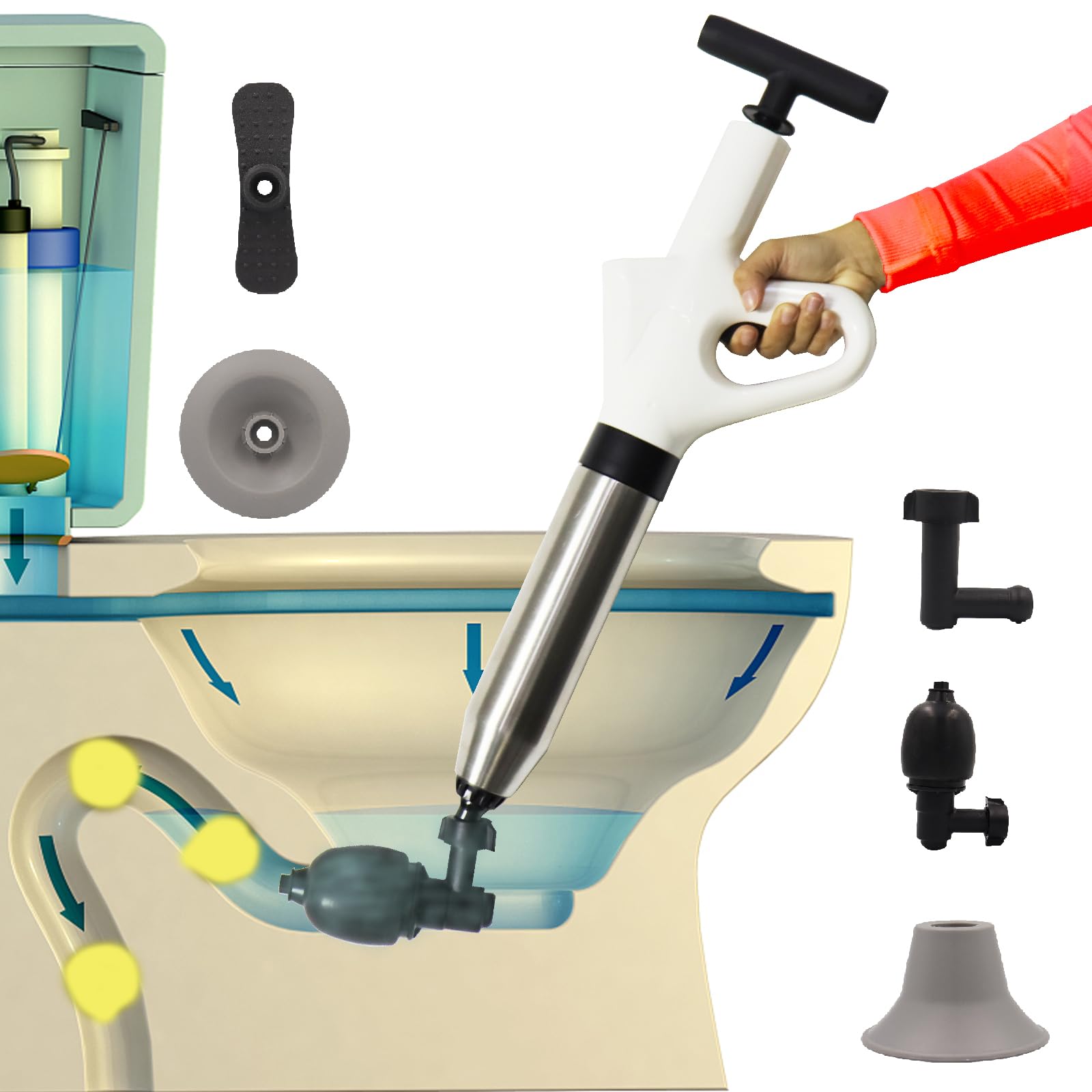 SOSFKIM Plunger Blaster Gun, Toilet Plunger, Powerful High Pressure Air ...